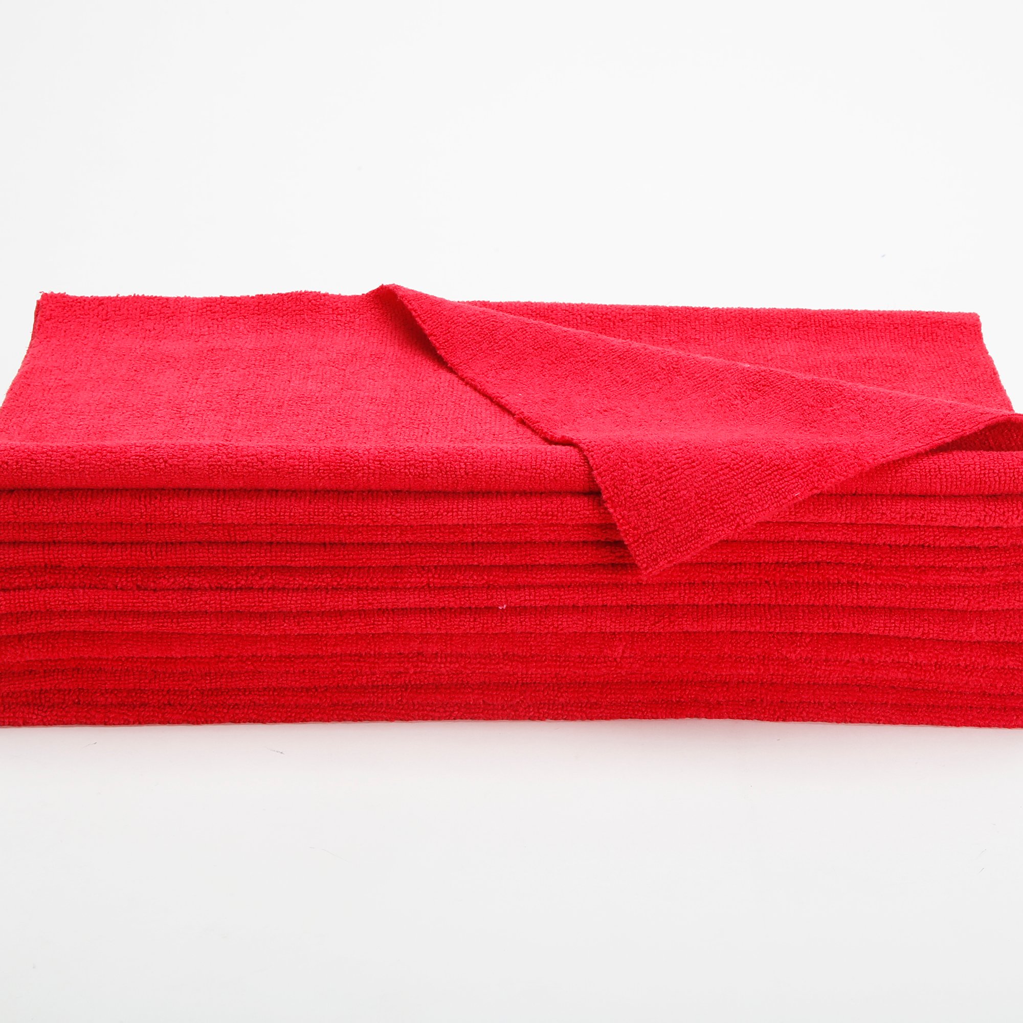 Edgeless Microfiber Basic Towel Medium Fiery Red 12pcs/pc - Ultra Clean ...
