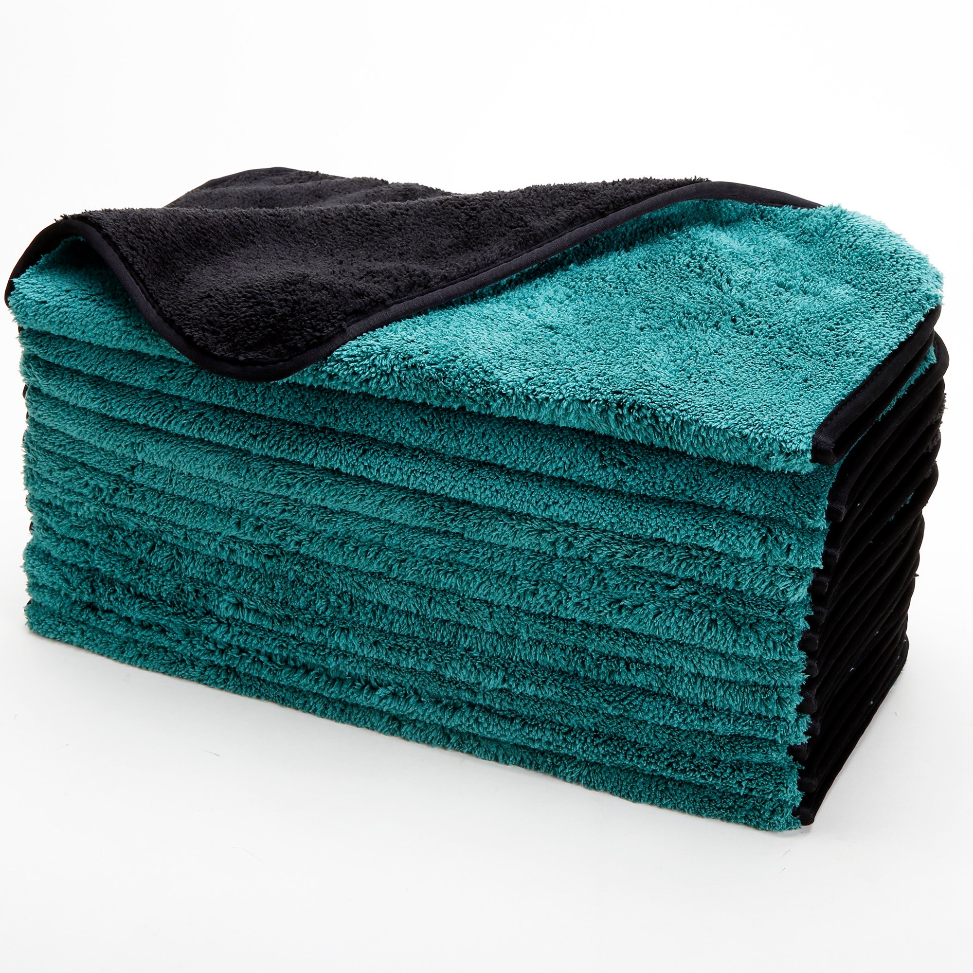 Dual-Faced Deluxe Microfiber Polishing Towel 820 GSM, 16"x16", Green ...